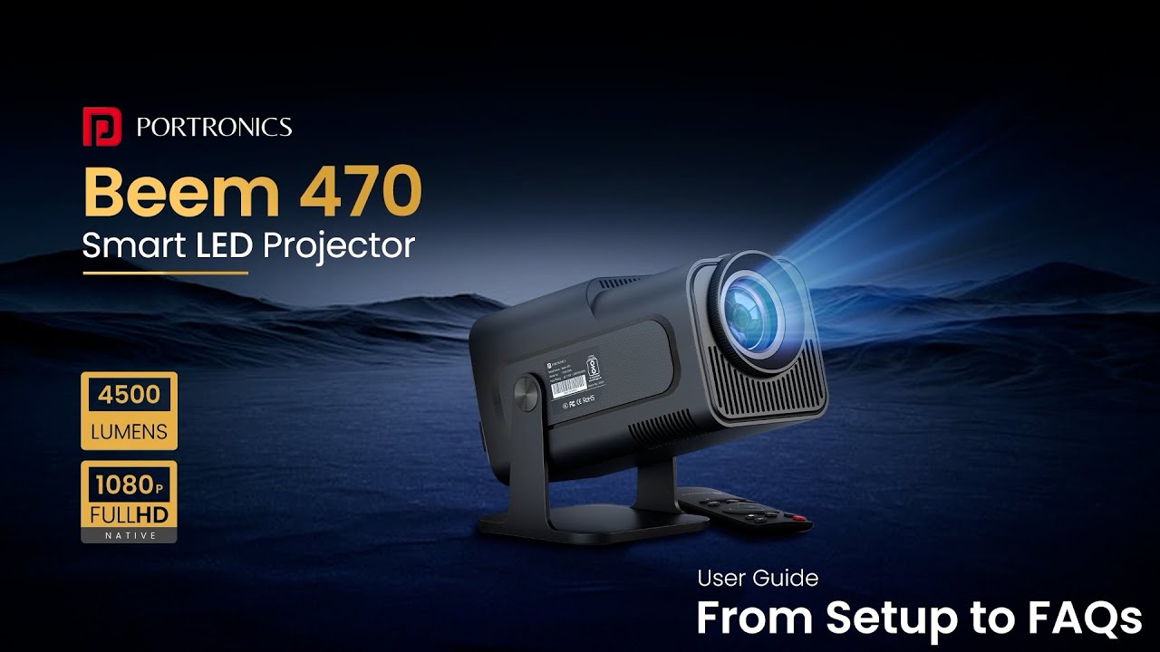 Portronics Beem 470 | Smart LED Projector with Android 11, 4500 Lumens ...
