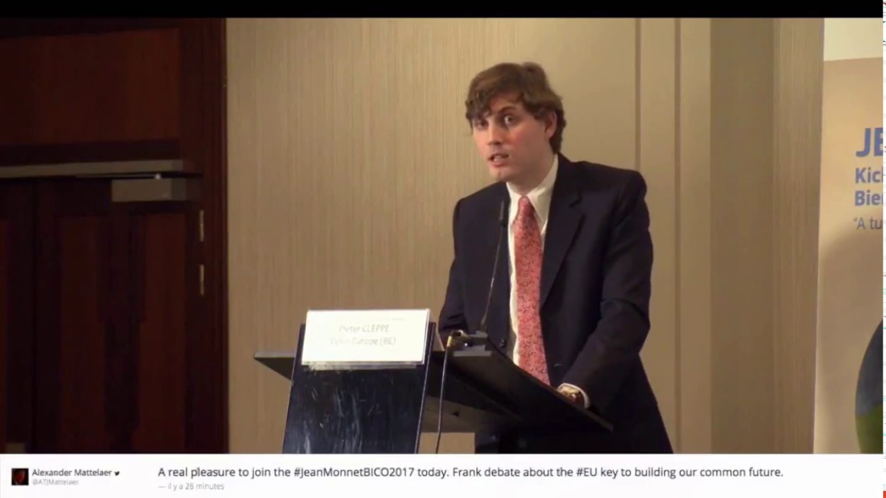 Pieter Cleppe gives a keynote speech to at the 2017 Biennial Jean ...
