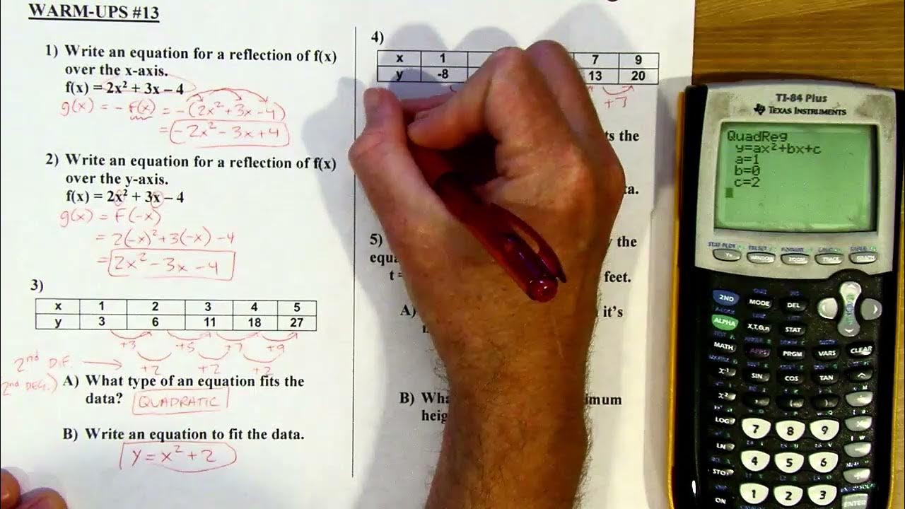 Algebra 2 - Warm-up #2R - YouTube
