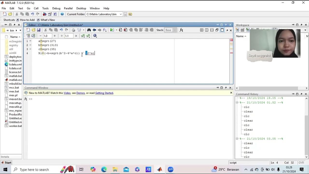 cara menggunakan aplikasi matlab - YouTube