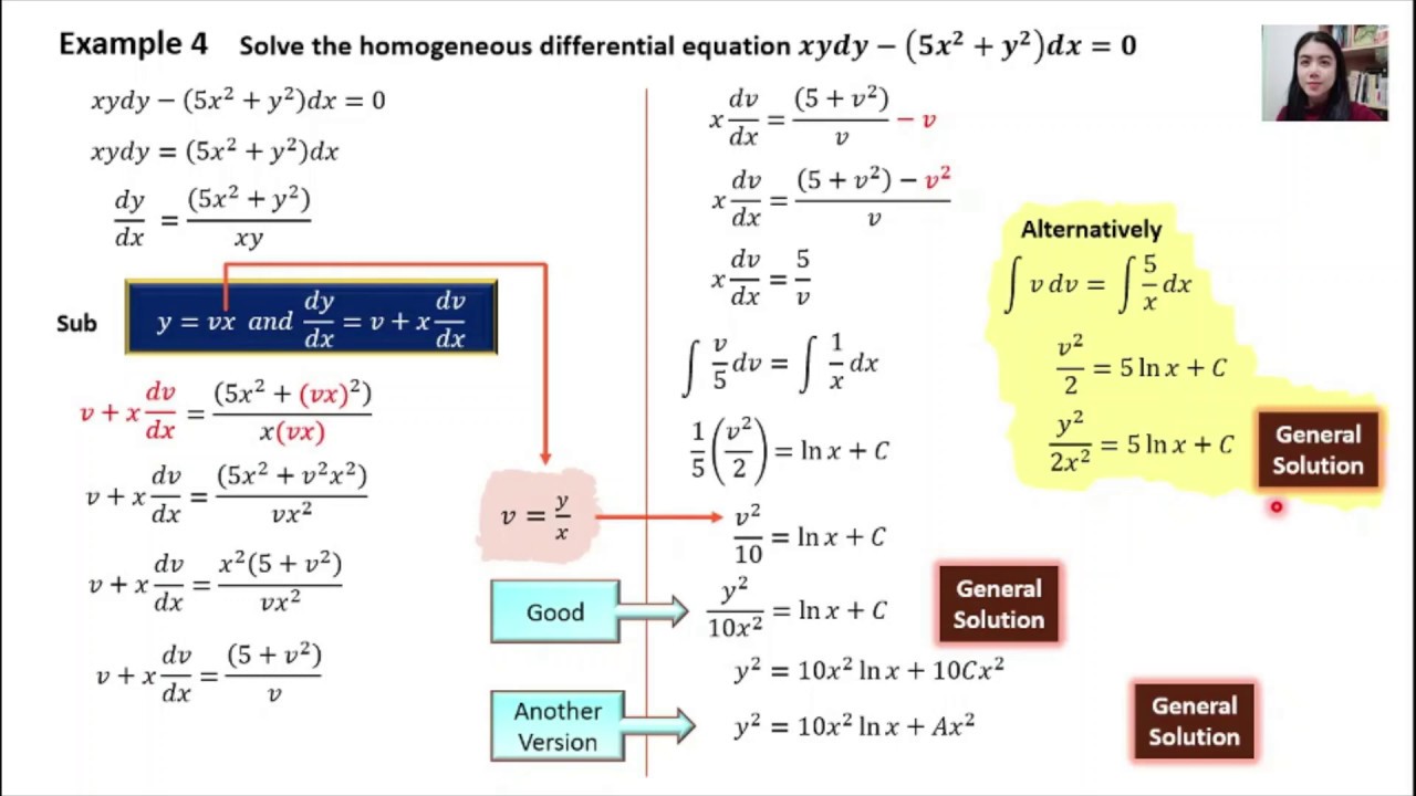 Homogeneous Equations First Order Differential Equations YouTube