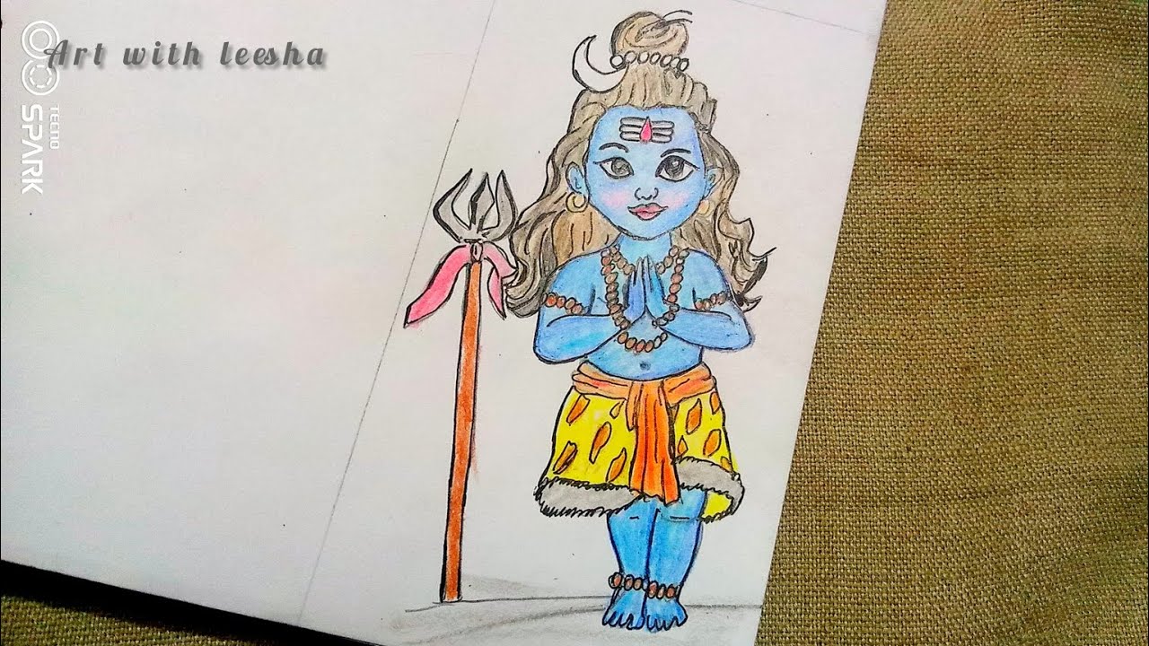 cute 🙂 shiv g drawing || Artwithleesha - YouTube