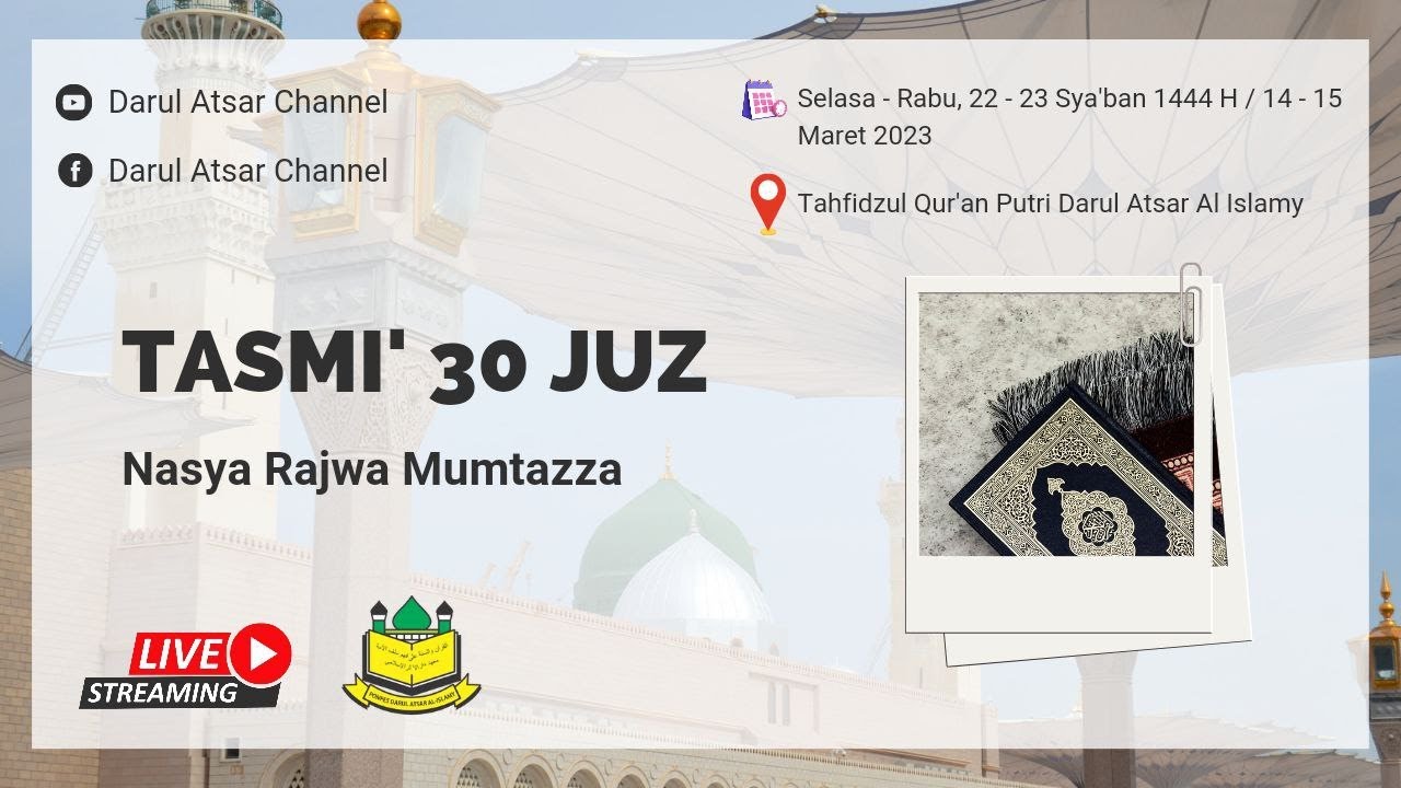 [LIVE] Bacaan Tartil Juz 30 | Tasmi' 30 Juz | Nasya Rajwa Mumtazza ...