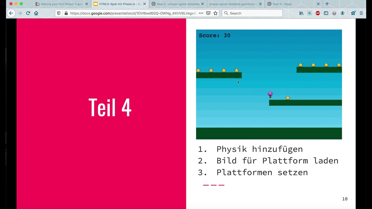 Phaser.io-Tutorial 2/5: Spielwelt erzeugen - YouTube