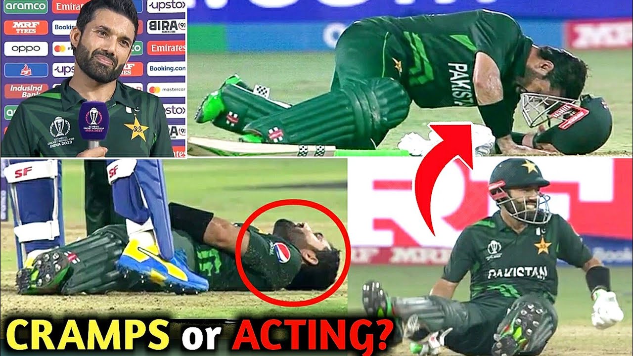 Mohammad Rizwan 100 today with CRAMPS or ACTING? Rizwan 131 Batting vs ...