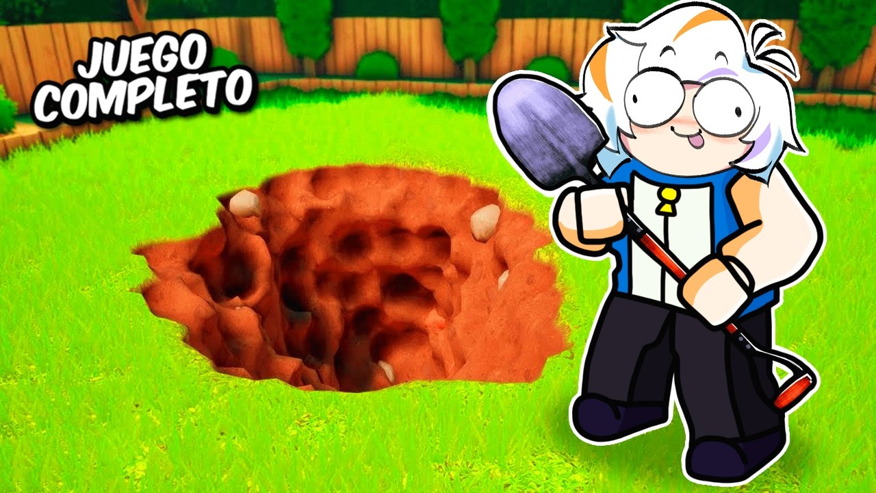 CAVANDO AGUJERO GIGANTE EN MI JARDIN COMPLETO (DIG THE BACKYARD ROBLOX ...