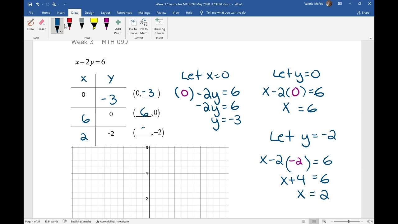3B Graphing Linear Equations using Ordered Pairs - YouTube