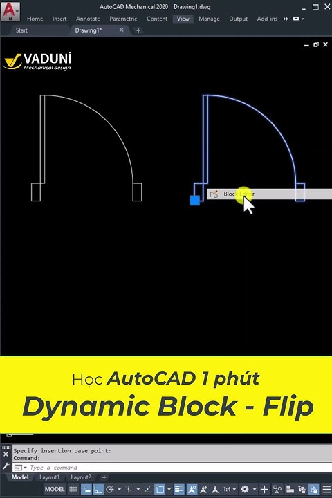 Học AutoCAD 1 phút | Dynamic block - Flip - YouTube
