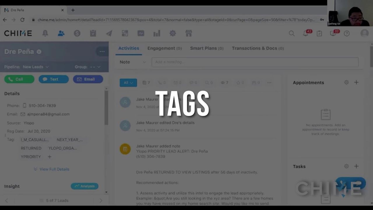 How Chime Tags Ylopo leads - YouTube