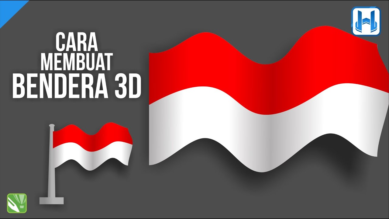 Cara Membuat Desain BENDERA 3D di corel draw x7 - YouTube