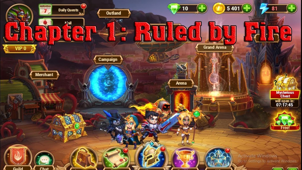 Hero Wars Gameplay - Campaign - Chapter 1 Ruled by Fire - YouTube