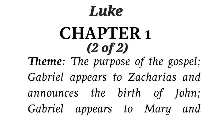 Study Of Luke Chapter 1