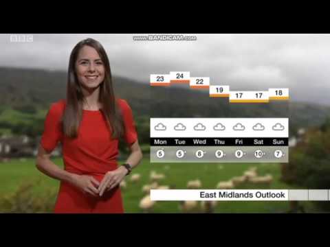Kaye Forster weather presenter from the East Midlands in a bright red ...