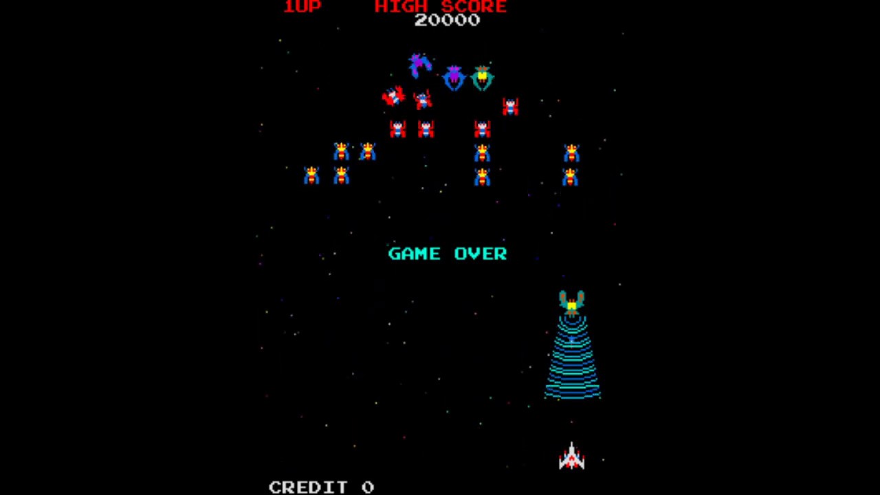 Galaga jogando game retro dos anos 80 fliperama - YouTube