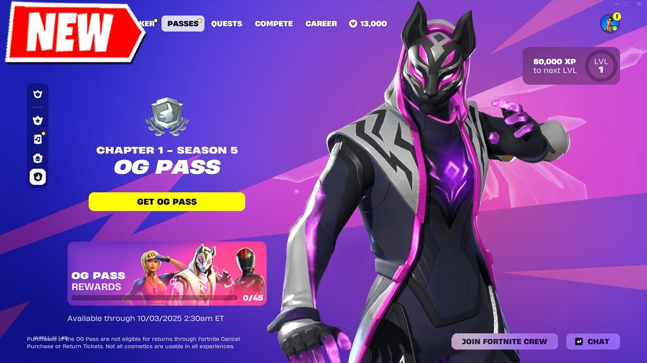 Fortnite OG Season 5 Battle Pass – Full Showcase of ALL Rewards! - YouTube