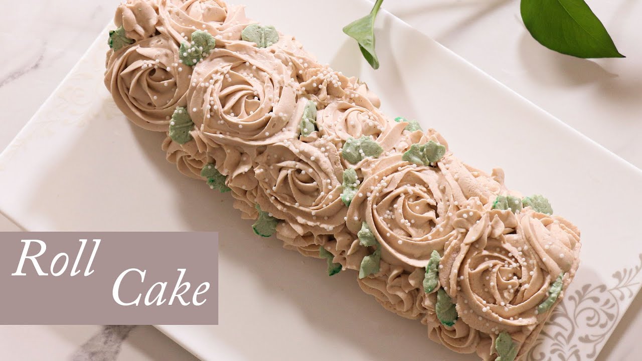 easy and quick decorated roll cake recipe - YouTube