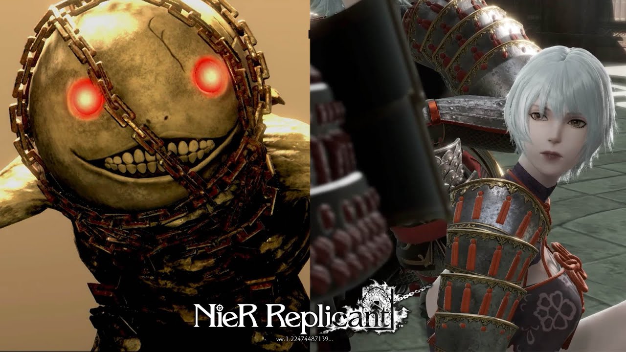 Nier: Replicant - Halua Boss fight and Unpetrified Kaine - YouTube