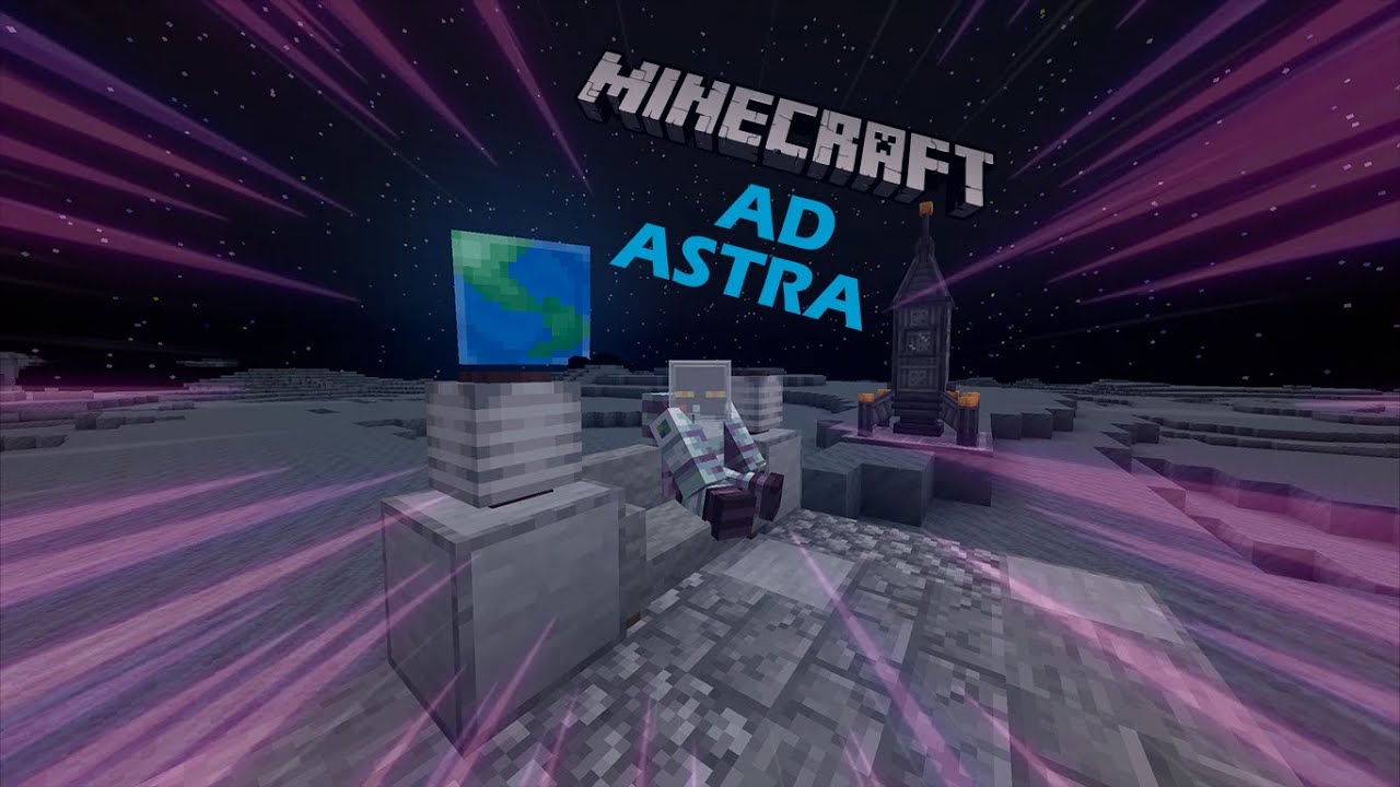 First Man on The MOON in Minecraft | AD Astra Mod Guide - YouTube