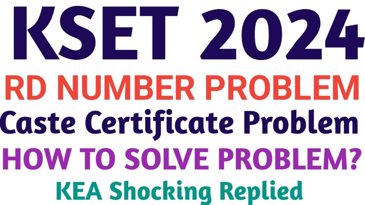 KSET 2024 ONLINE APPLICATION I CASTE CERTIFICATE RD NUMBER MISMATCHED ...
