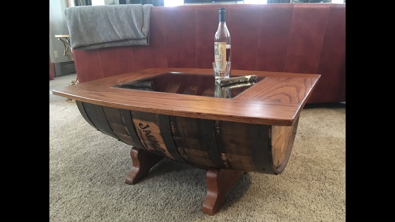 Whiskey Bourbon Barrel Coffee Table. - YouTube