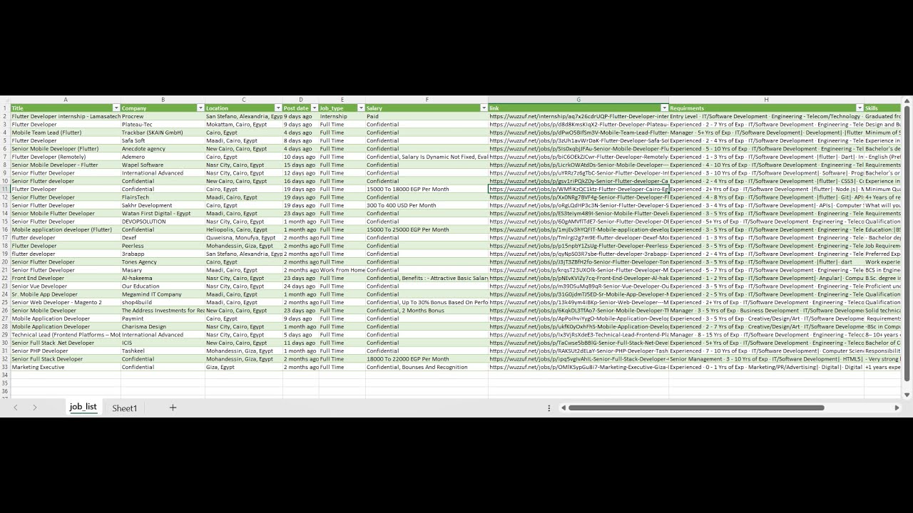 selenium web scraping for wuzzuf website - YouTube
