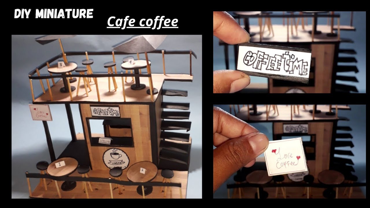 DIY MINIATURE CAFE COFFEE DARI KARDUS BEKAS @seniminiatureDIY #diy # ...