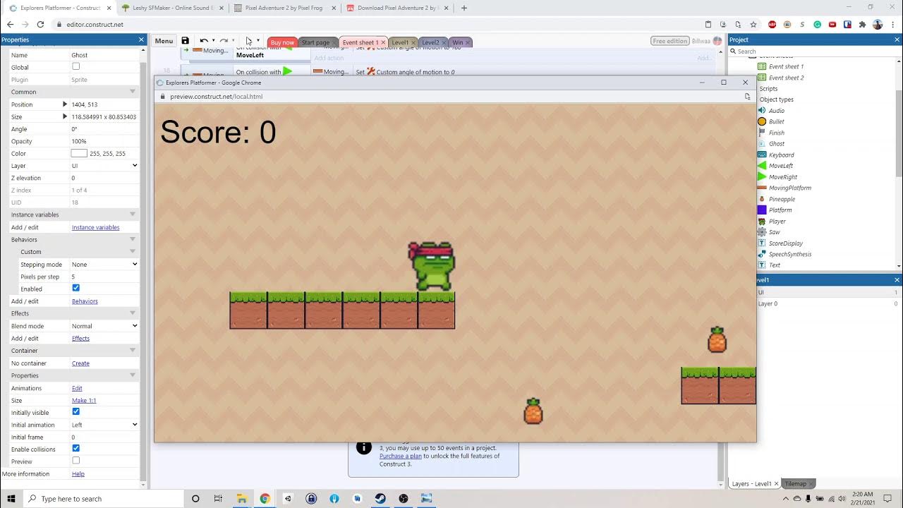 Construct 3 Platformer Tutorial - 22 Adding Enemy - YouTube