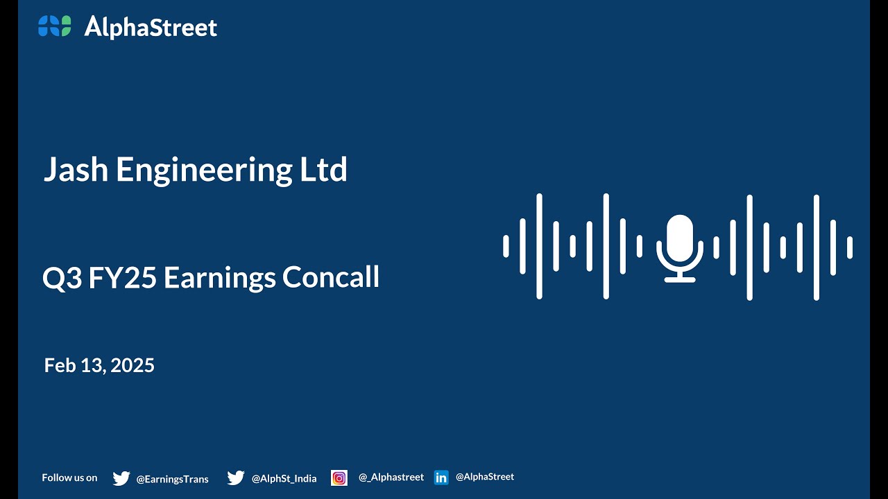 Jash Engineering Ltd Q3 FY2024-25 Earnings Conference Call - YouTube