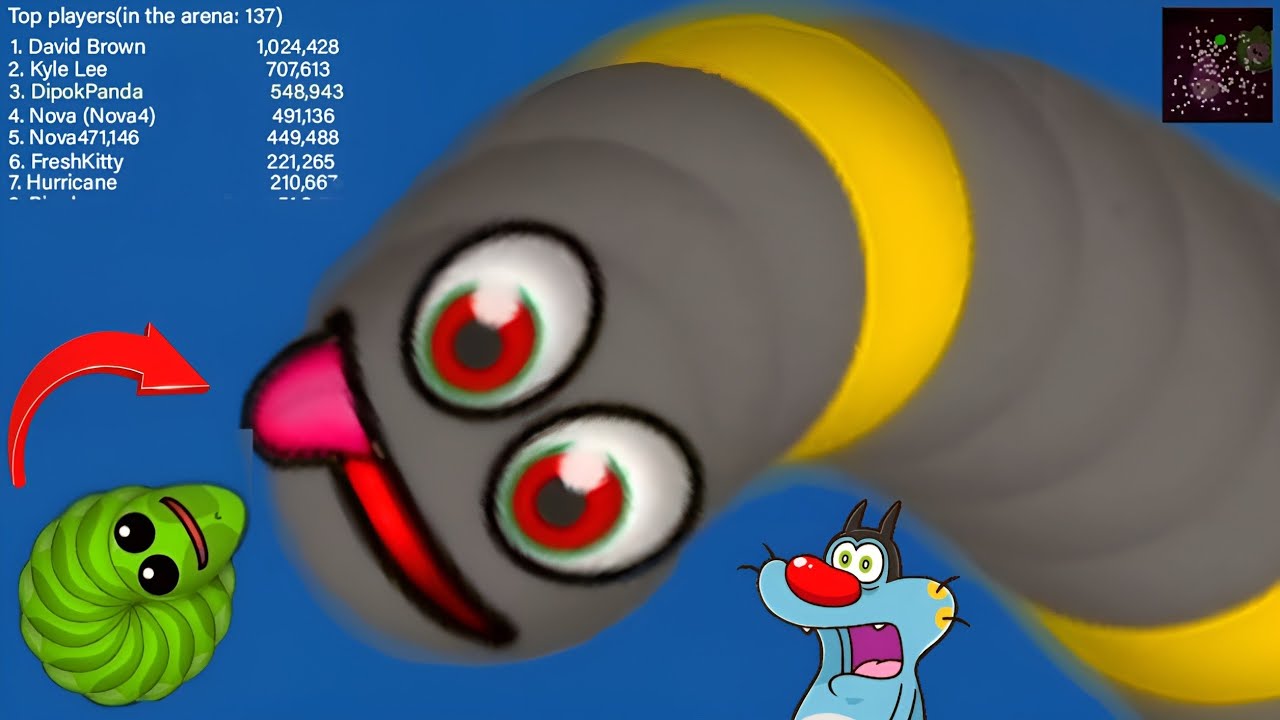 Worms zone.io Snake Game oggy game Shinchan team Hindi - YouTube