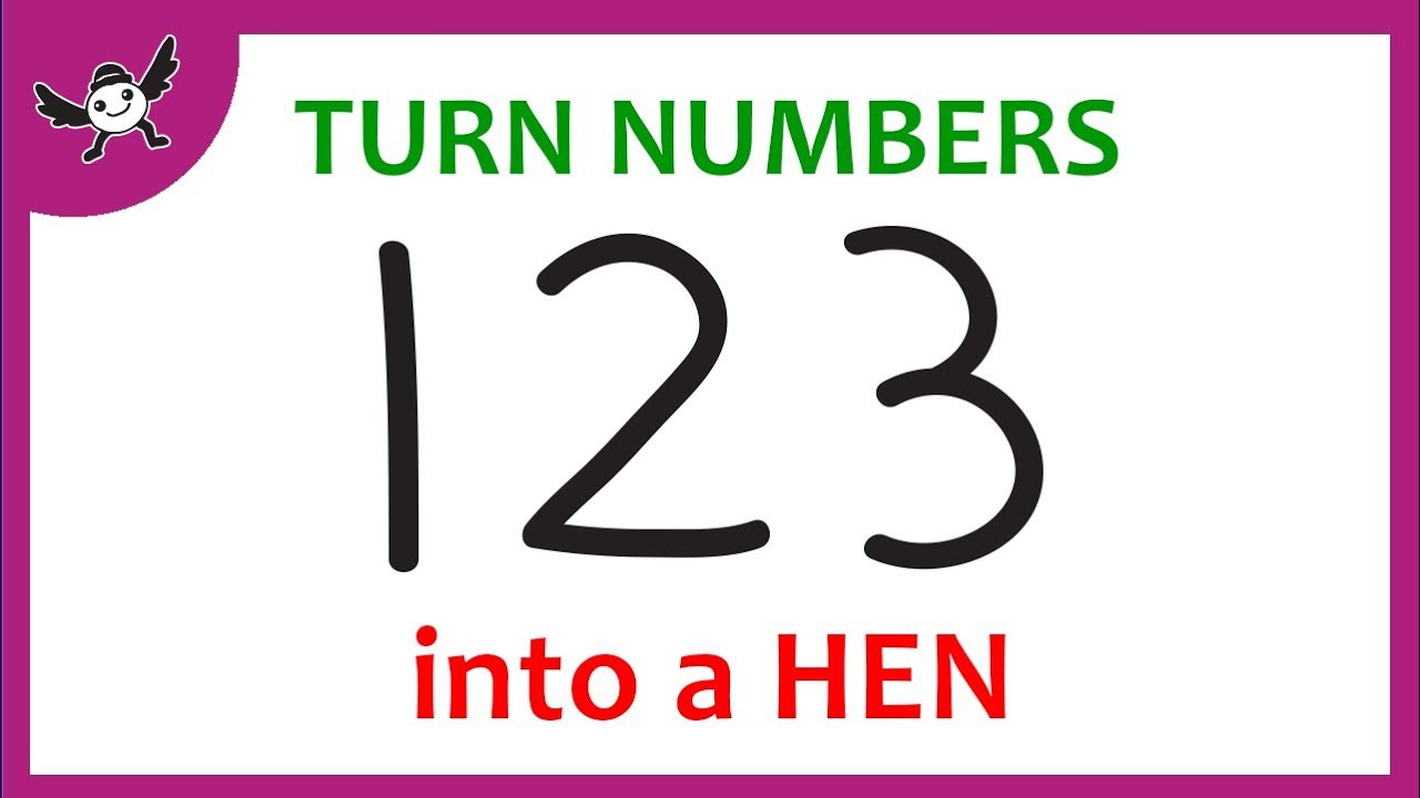 How To Turn Numbers 123 into Cartoon HEN – Doodle Art on Paper for Fun ...