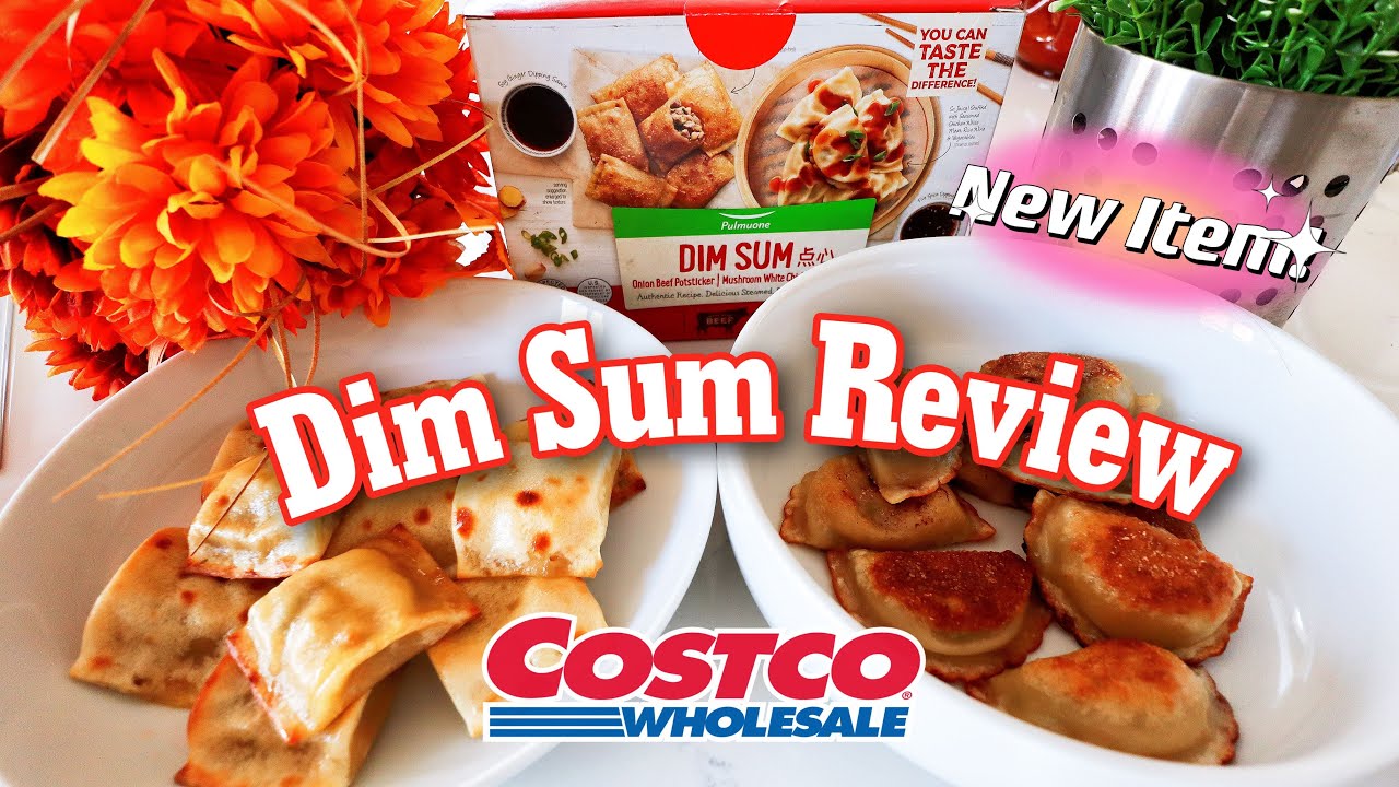 Costco Dim Sum Pulmuone Onion beef potsticker & mushroom white chicken ...