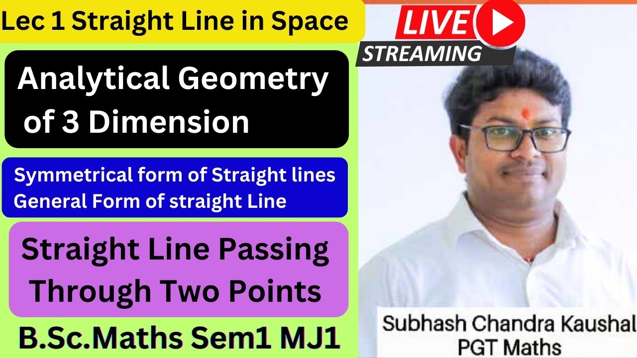 Lecture 1 //Analytical Geometry of 3 Dimension/B.Sc Maths//Straight ...