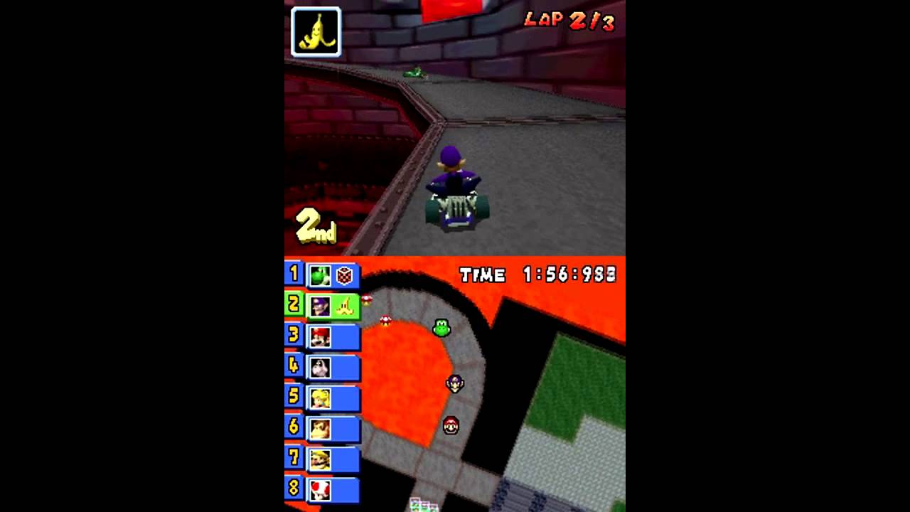 Mario Kart DS (NDS) walkthrough - Bowser Castle - YouTube