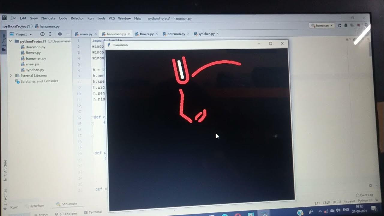 Hanuman using python turtle - YouTube