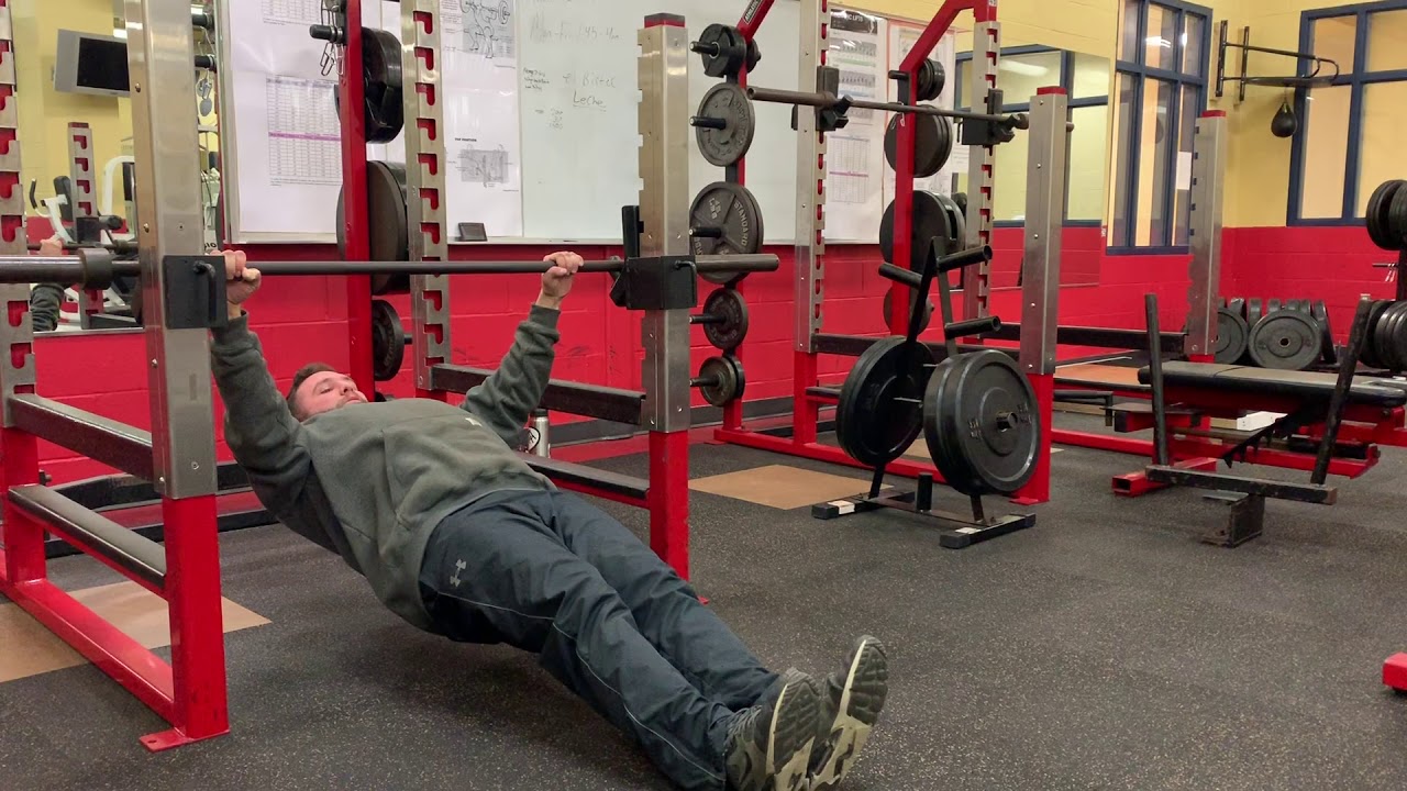 Bodyweight Row Wide Pronated Grip - YouTube