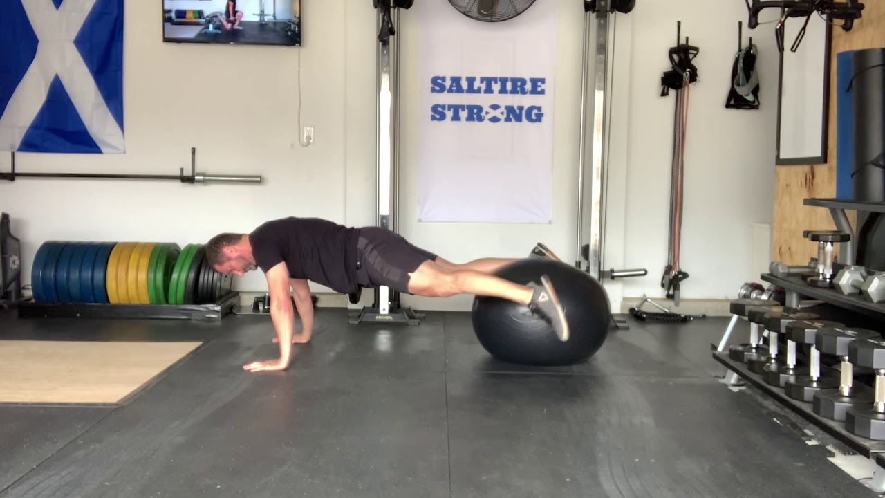 Ball Plank Toe Taps - YouTube