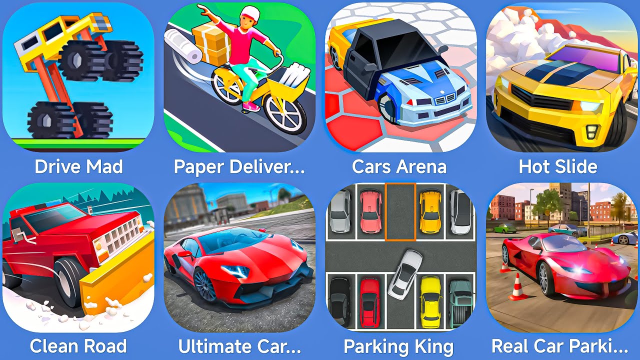 Drive Mad,Paper Delivery Boy,Cars Arena,Hot Slide,Clean Road,Ultimate ...