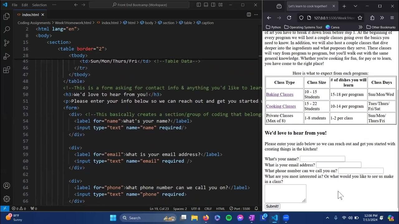 Week 1 Assignment for FE Developer Bootcamp with Promineo Tech - YouTube