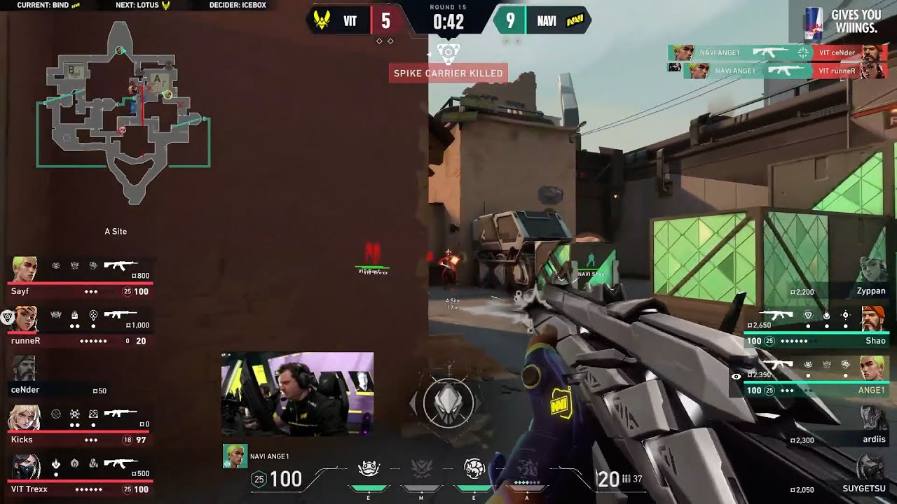 NAVI ANGE1 Ace to win 2v5 vs Team Vitality | VCT EMEA 2024 - YouTube