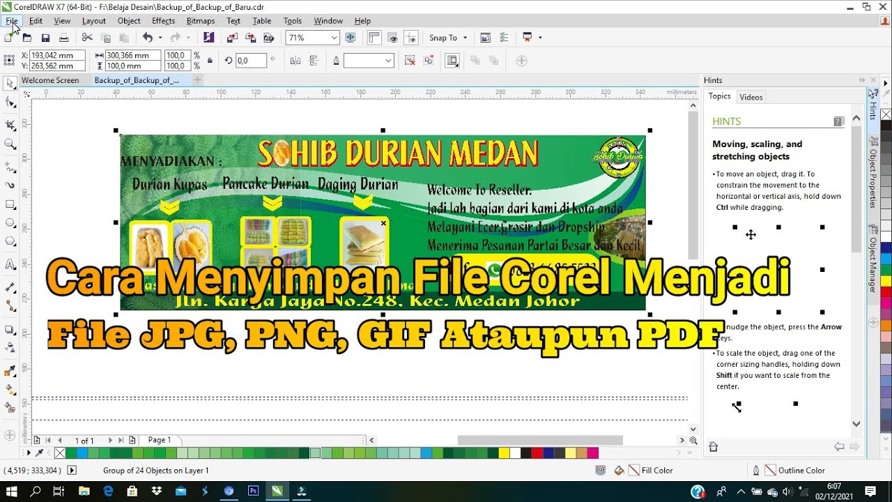 Cara Merubah dan Menyimpan File Corel Menjadi File JPG, PDF, PNG ...