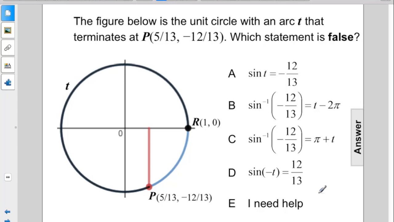 PreCalc Trig Funcs Inverse Functions Q112 - YouTube