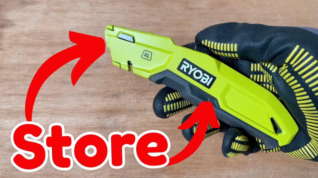 How to Store Blades in the Ryobi Retractable Utility Knife - YouTube