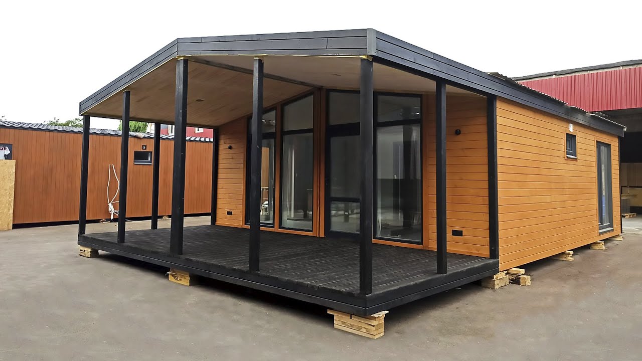 Modular house model Capri, 51 m2, with a terrace, sent to Latvia ...