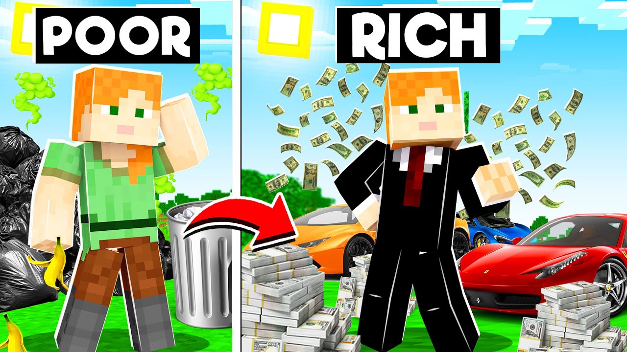 Becoming POOR To RICH In Minecraft - YouTube