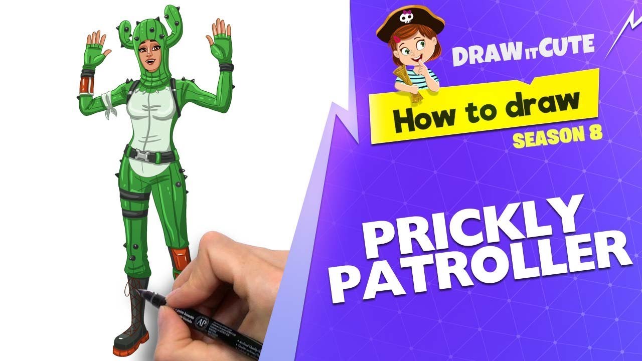 How to draw Prickly Patroller | Fortnite Season 8 tutorial - YouTube