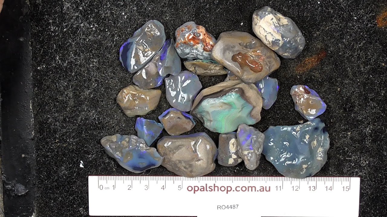 Ro4487 - Seam Opal Parcel from Lightning Ridge, Australia - YouTube