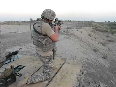 Shooting my M4 on 3 round burst in iraq - YouTube