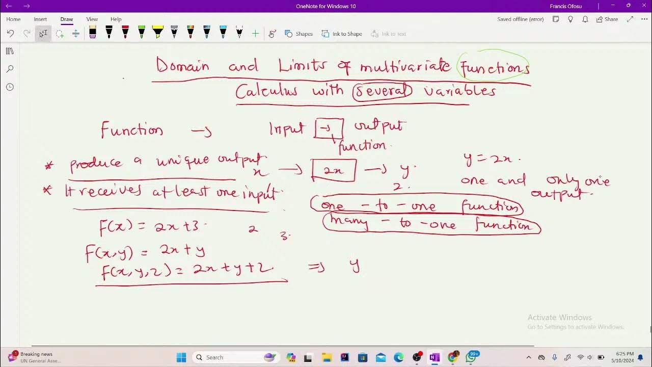 Domain and Limits of multivariate functions - YouTube