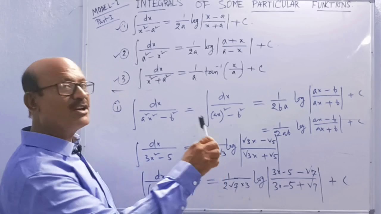 INTEGRALS OF SOME PARTICULAR FUNCTIONS: (Model-1,Part-1)NCERT (CLASS-12 ...
