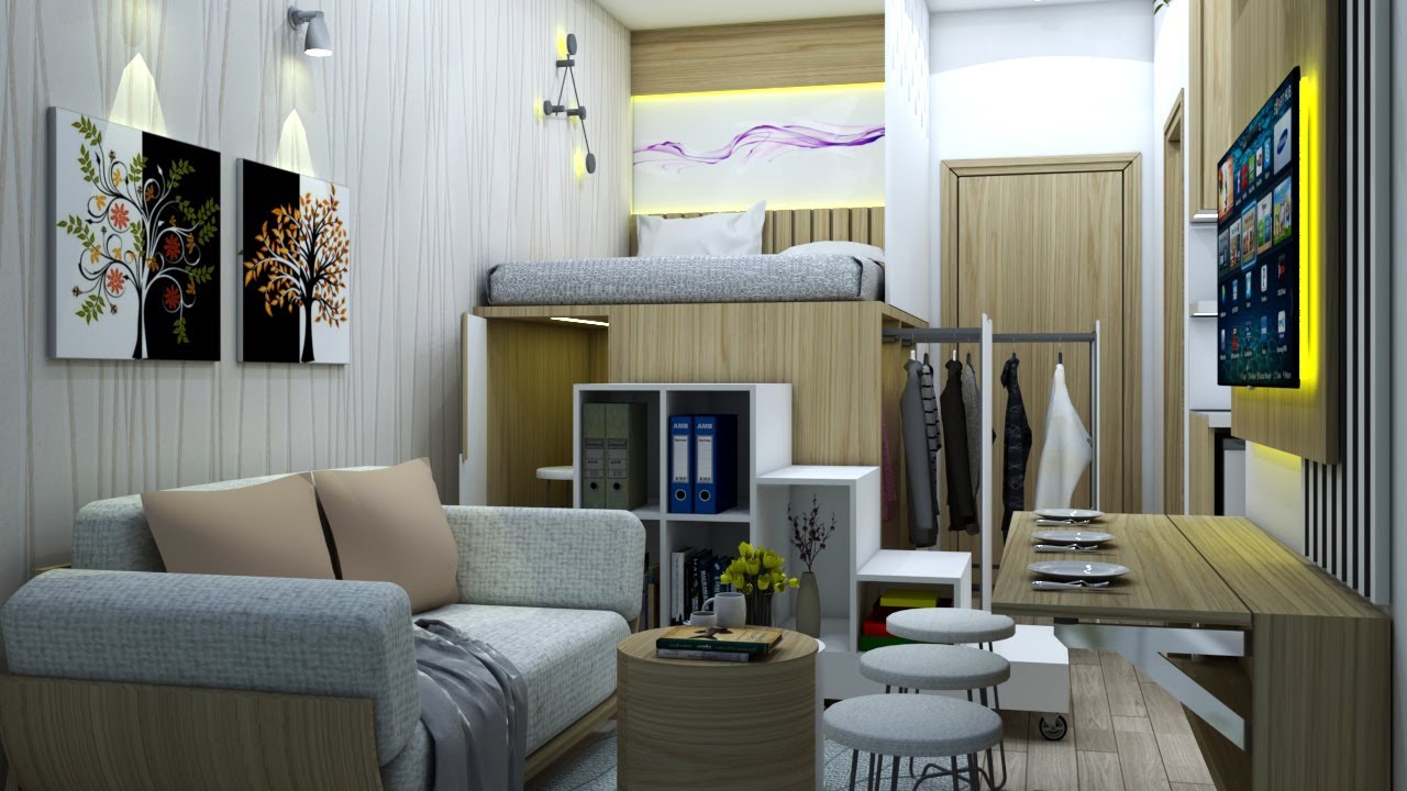 TINY APARTMENT 188sqft ( 17.5sqm MICRO APARTMENT TOUR ) | SPACE SAVING ...